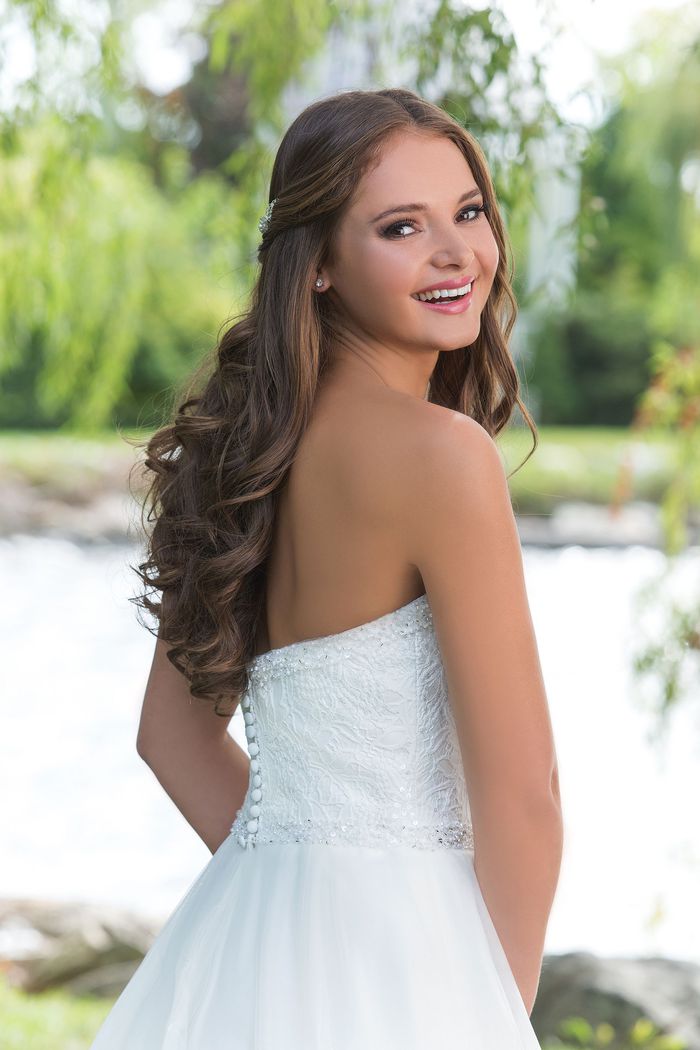 Style 6141: Strapless Ball Gown with Chapel Length Train | Sweetheart Gowns