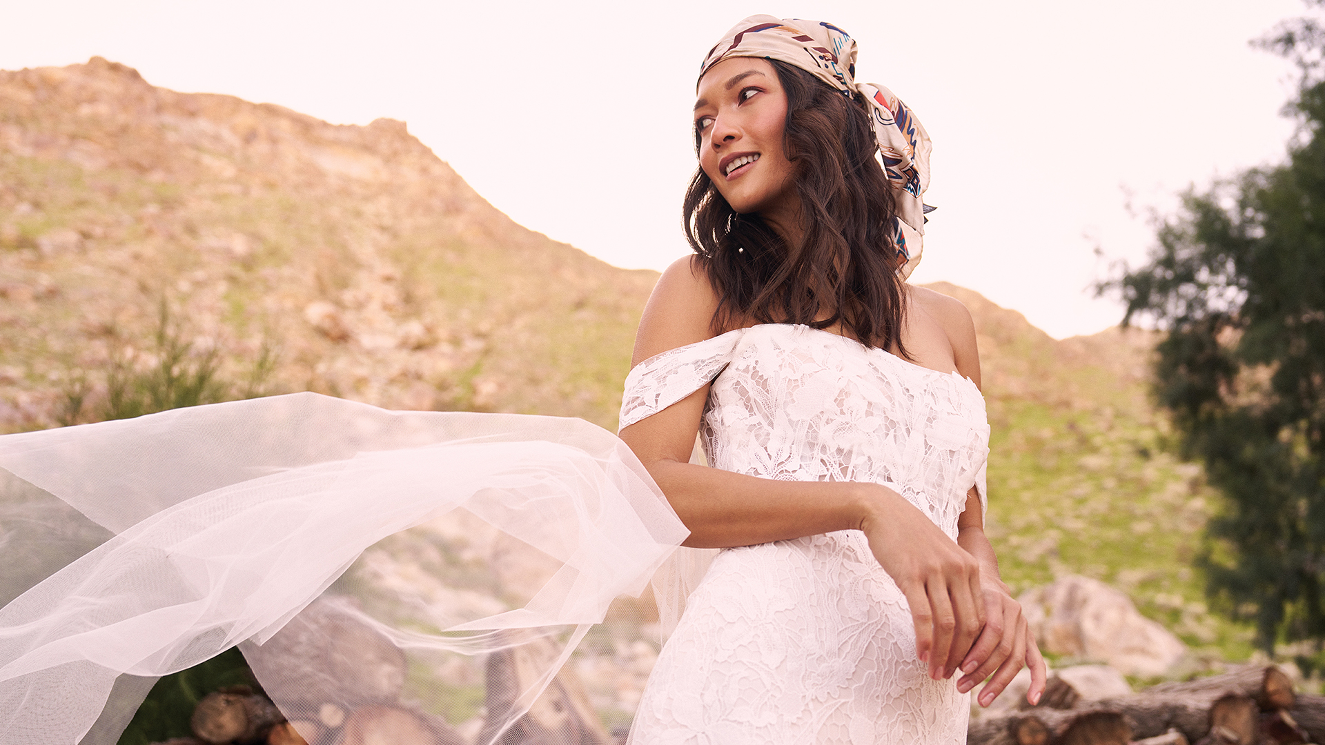 Style 66300: Allover Lace Fit and Flare Bridal Dress with Sweep Length ...