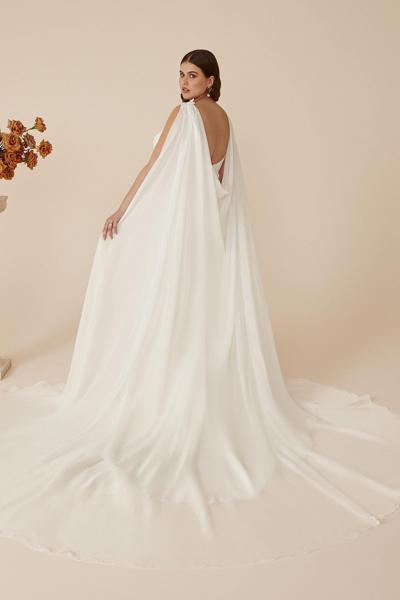 Style Cora PS: Plunging V-Neck Plus Size Crepe Fit and Flare Gown ...