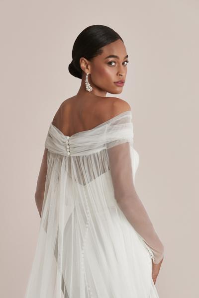 Style Celeste Cape: Off-The-Shoulder English Net Cape with Long Sleeves ...