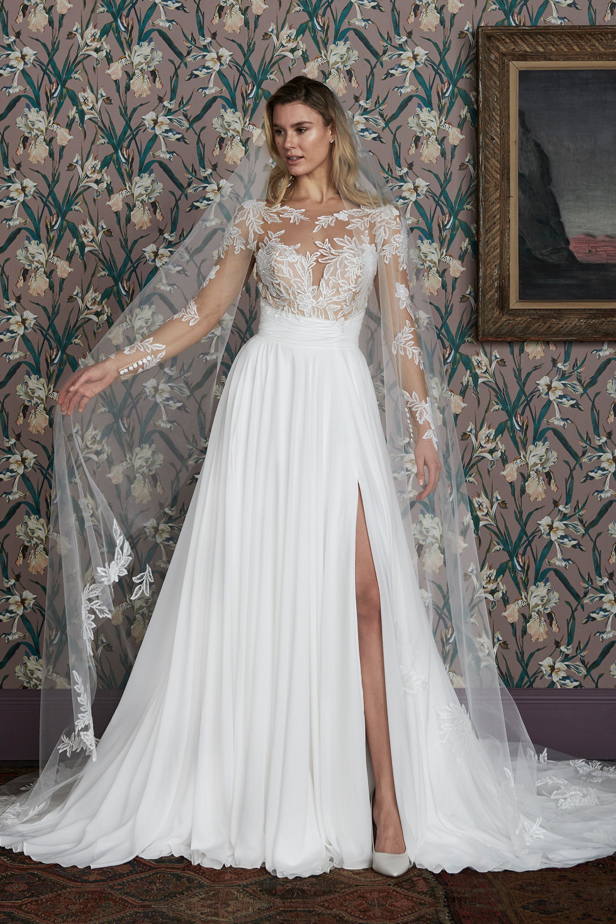 Style ADDERLEY VEIL: Cathedral Length Veil with Beaded Chiffon ...
