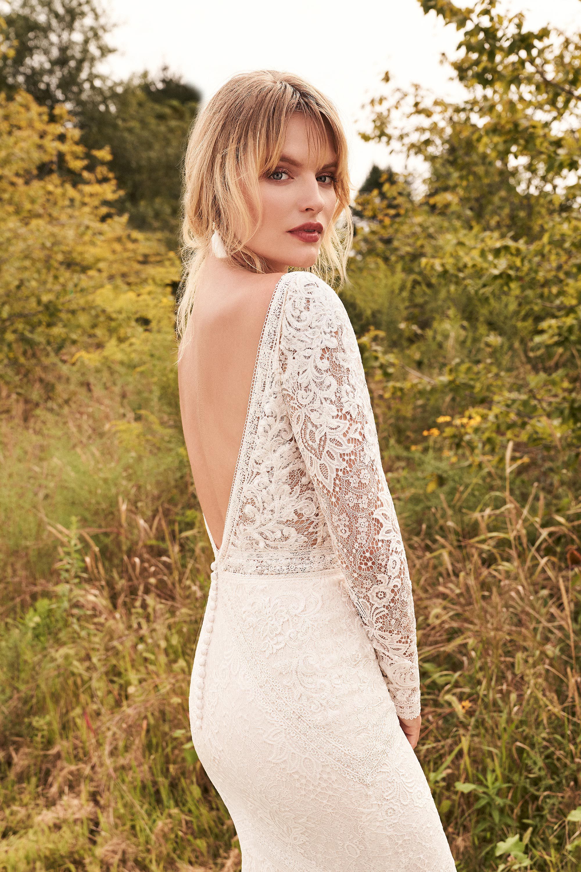 Style 66191: Allover Lace Dress with Sabrina Neckline and Detachable ...