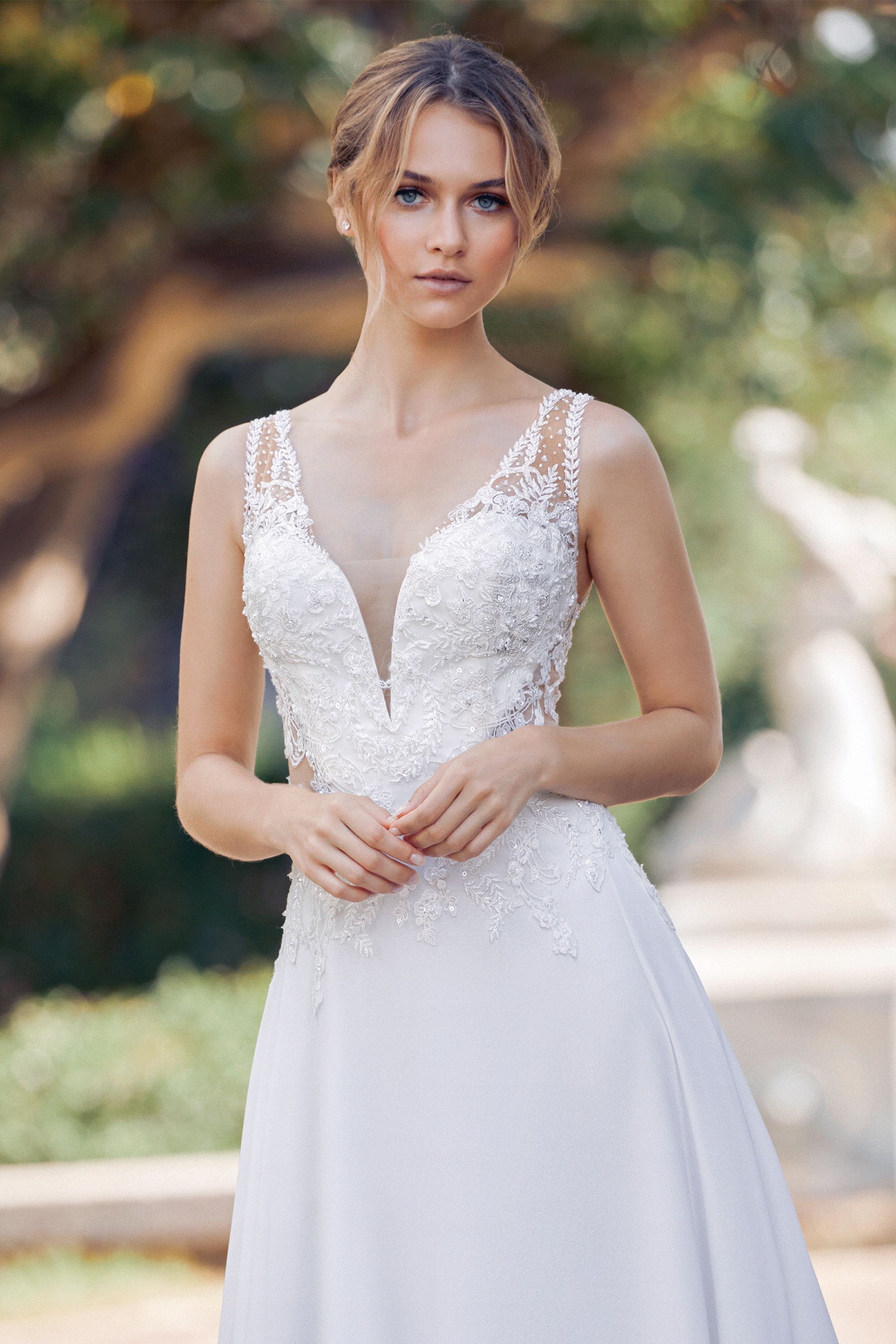 Style 44131: Chiffon A-Line dress with Chapel Length Train | Sincerity ...