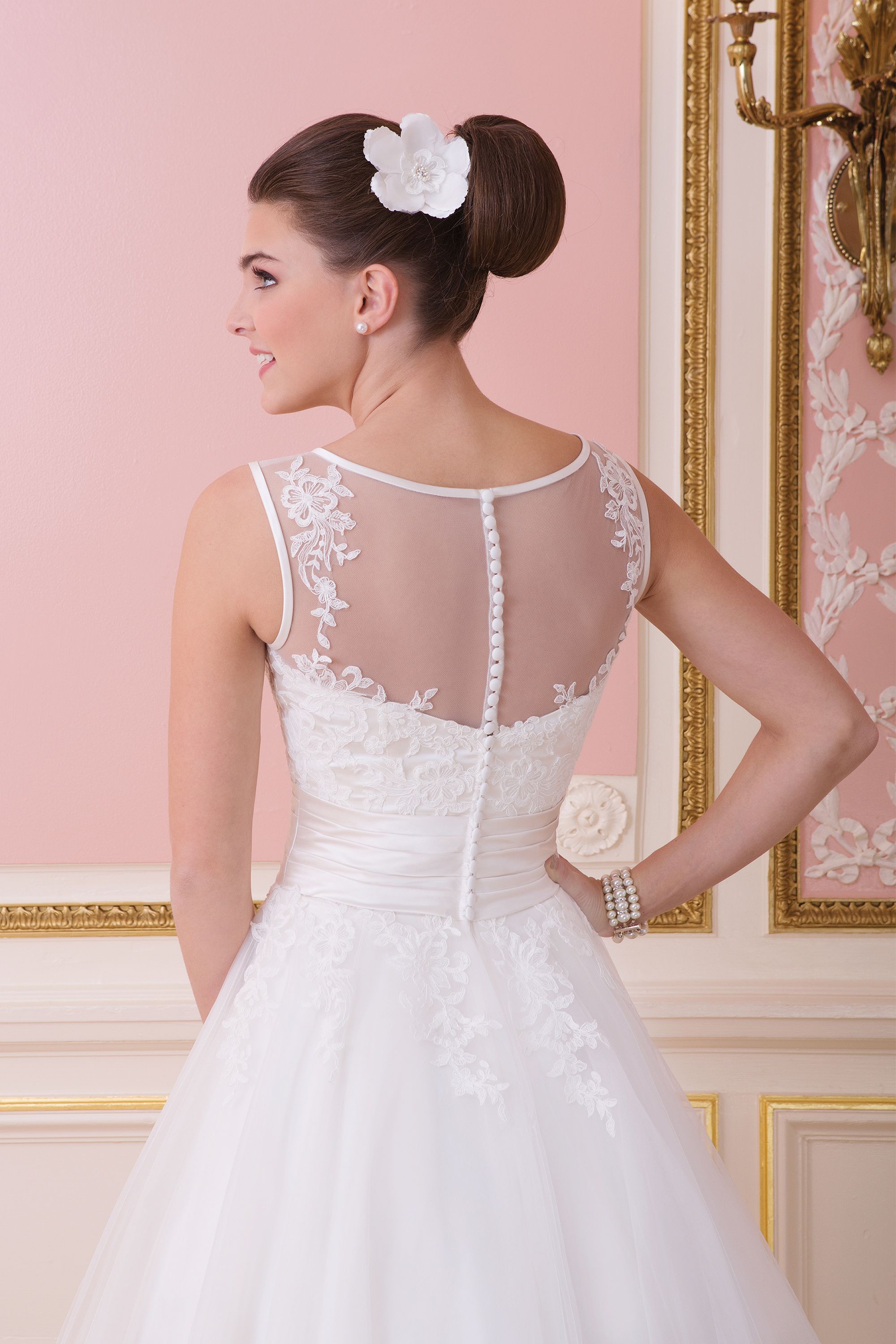 Style 6007: Illusion Sabrina Neckline Ball Gown with Cummerbund ...