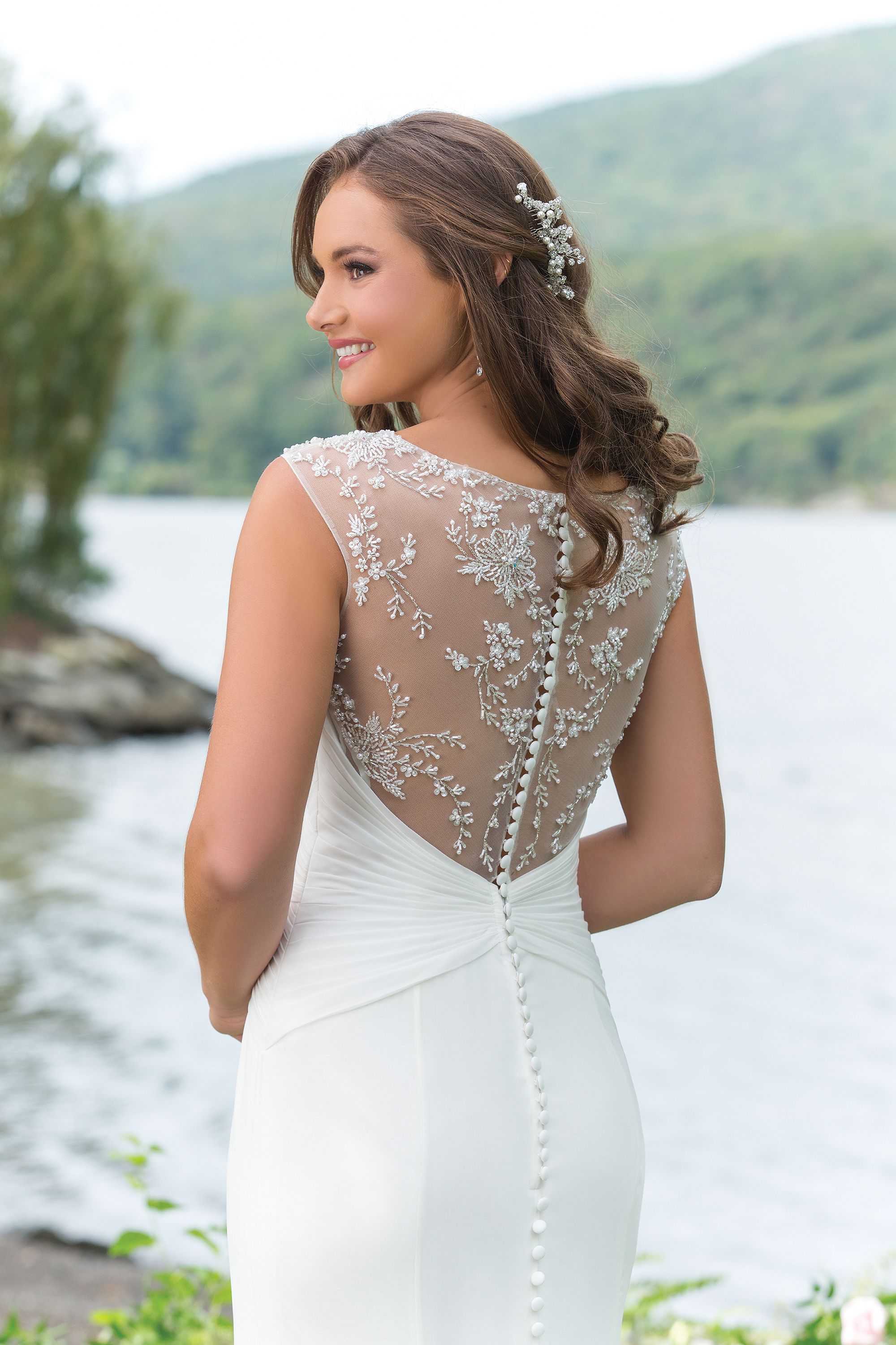 Style 6147: Sabrina Neckline Fit and Flare with Ruched Inverted ...